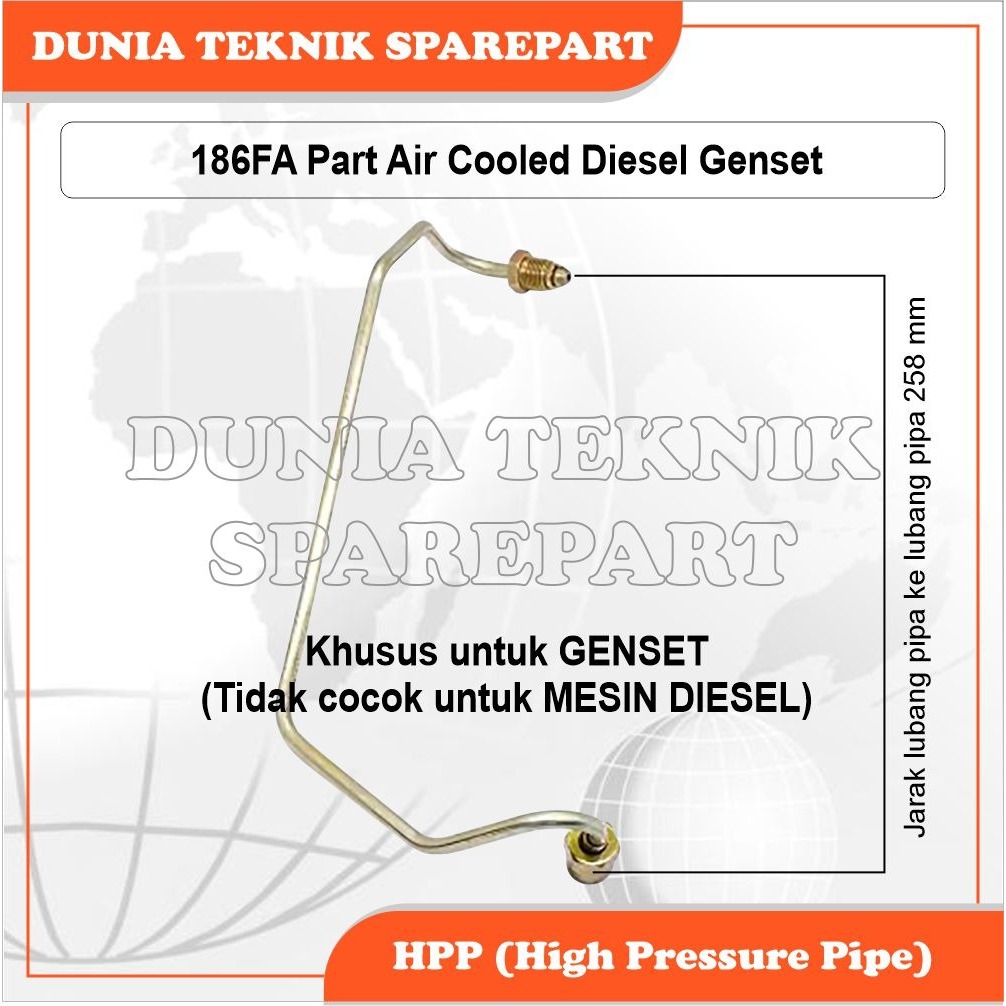 Jual 186FA HPP / HIGH PRESSURE PIPE / PIPA SOLAR / MINYAK SELANG ...