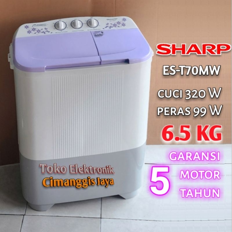 Jual mesin cuci Sharp 2 tabung 6.5 kg 7 kg 8 kg | Shopee Indonesia