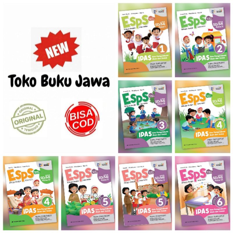 Jual [Erlangga] PROMO Buku SD ESPS IPAS Kelas 1 2 3 4 5 6 SD / MI Vol 1 2 Kurikulum Merdeka ...