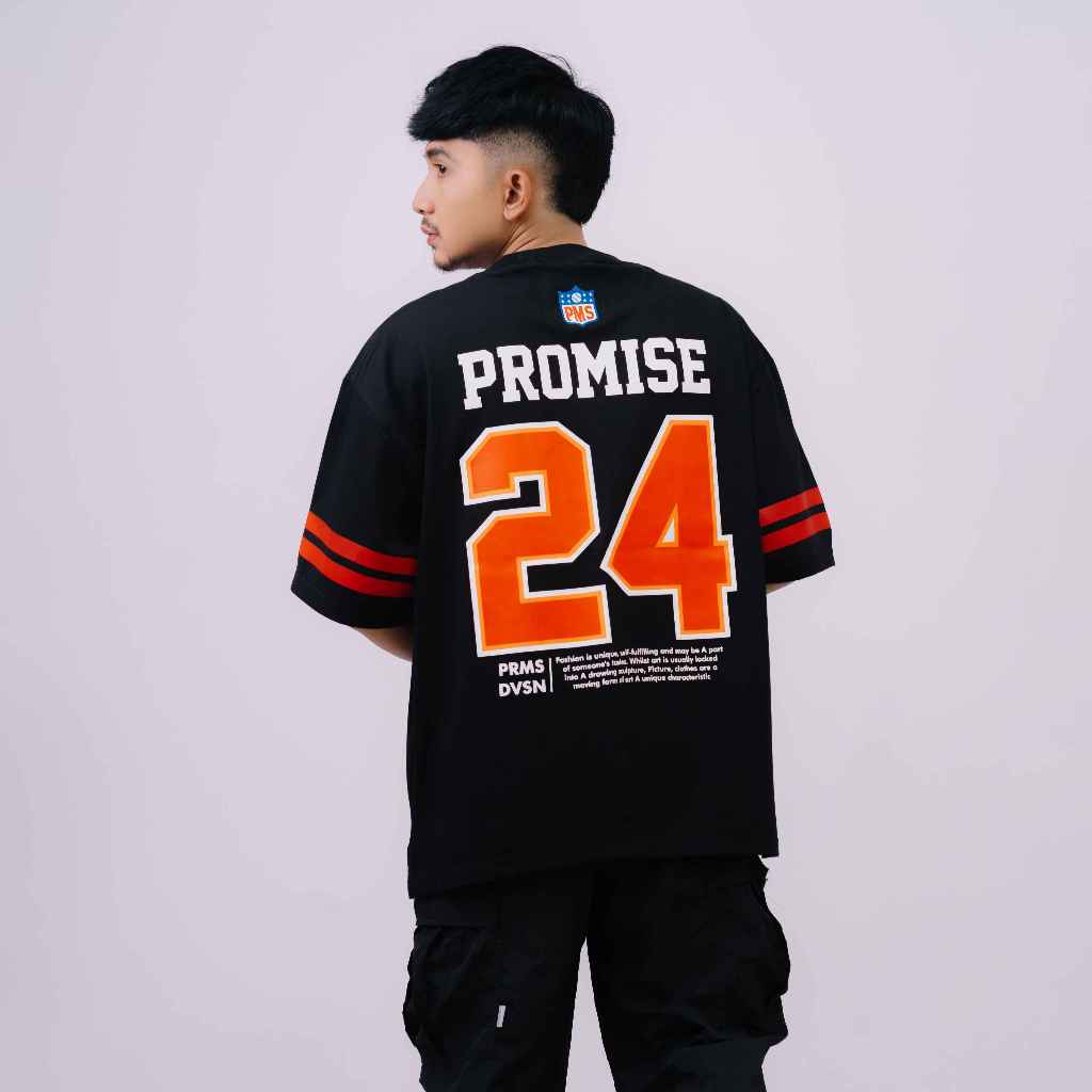 Jual PROMISE Kaos Boxy Oversize Distro Premium Baju Pria Hitam Football ...