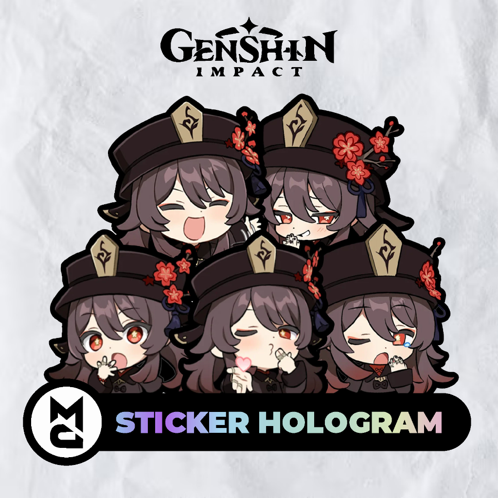 Jual Sticker Hologram Genshin Impact Hu Tao Stiker Vinyl Waterproof ...