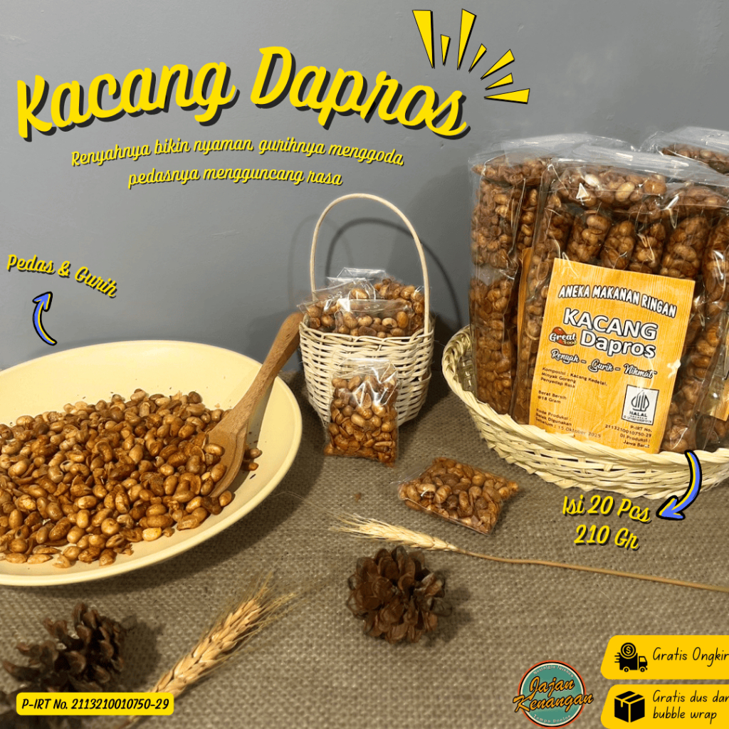 Jual Kacang Dapros Pedas & Gurih - Jajanan Renyah Kering & Rasa Pedas ...