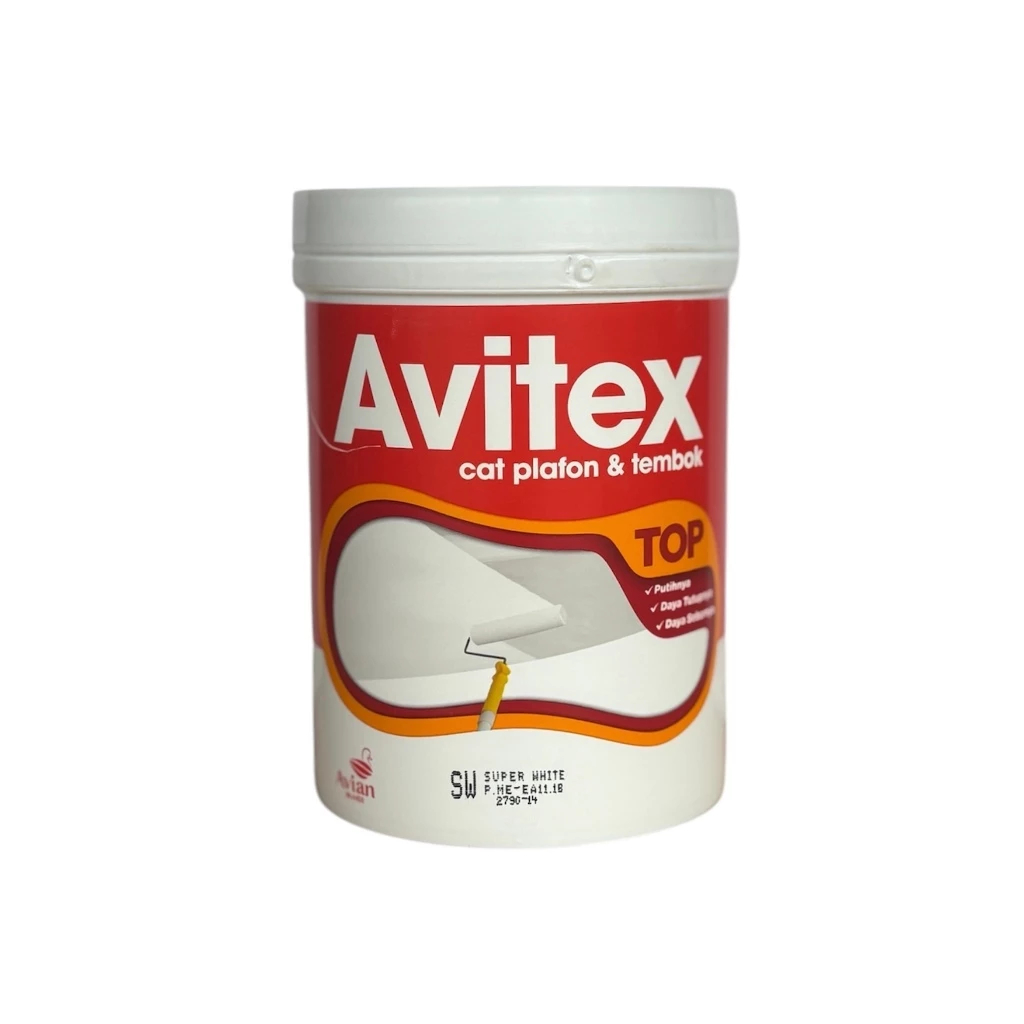 Jual CAT AVITEX TOP CAT TEMBOK INTERIOR PLAFON TEMBOK PUTIH | Shopee ...