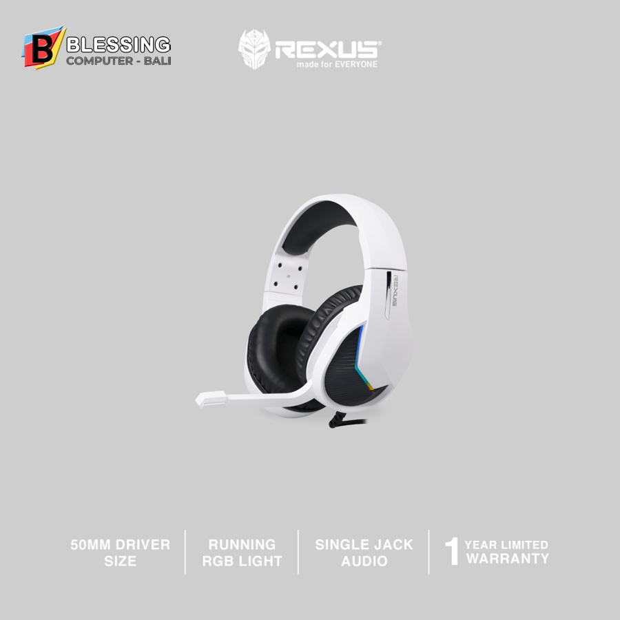 Jual Headset Gaming ReXus Vonix F80 RGB WHITE / Headset Gaming ReXus ...