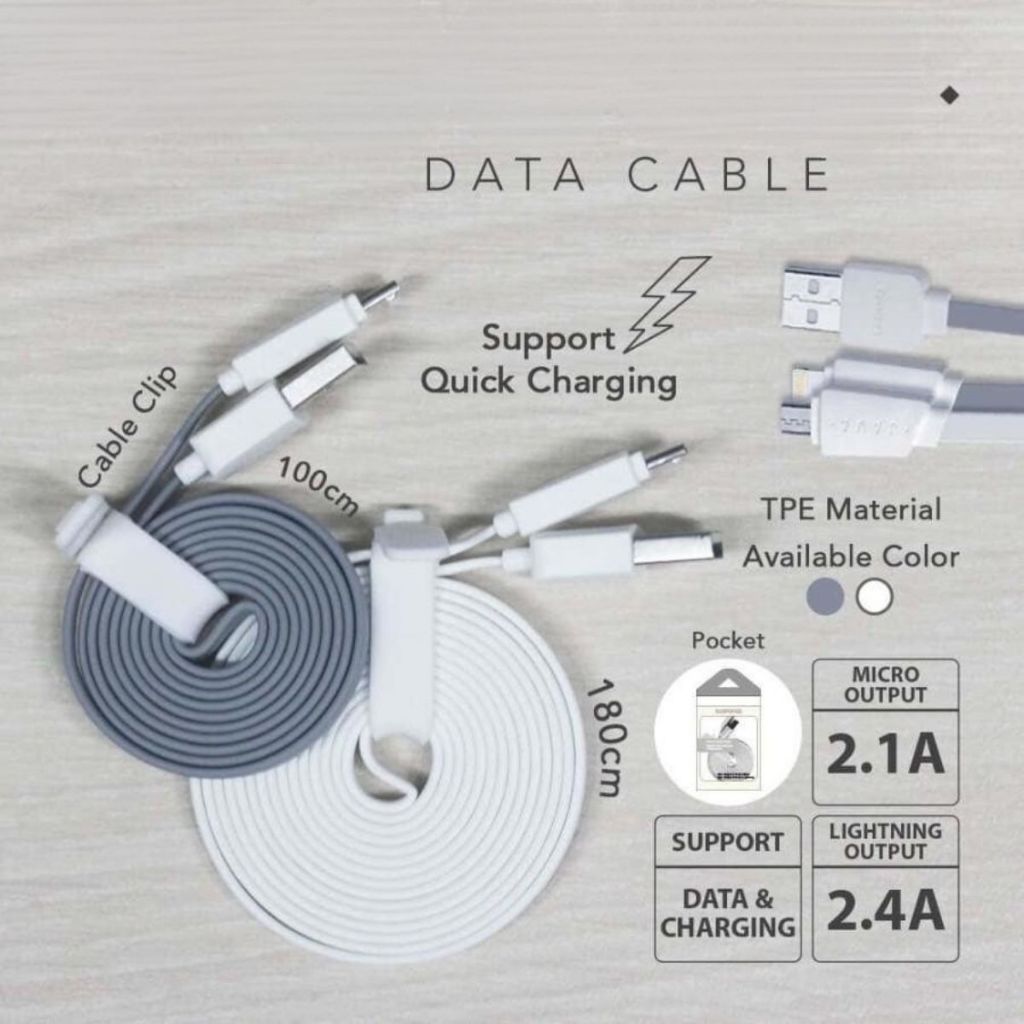 Jual KUKE Kabel Data Lightning 180cm Cable Charger Lighting Casan HP 2 ...
