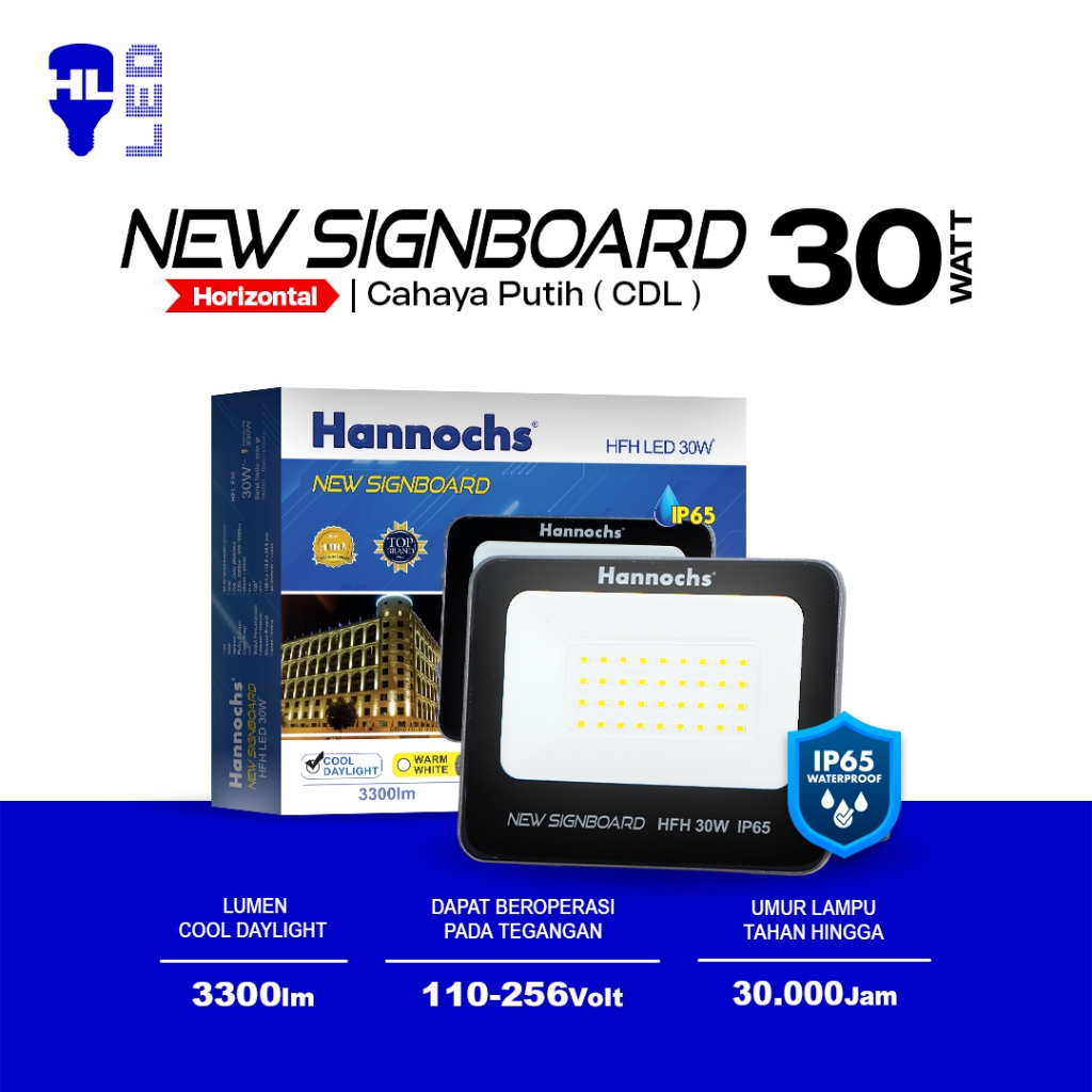 Jual Hannochs Lampu Sorot LED Flood Light New Signboard HFH 30W Cahaya ...