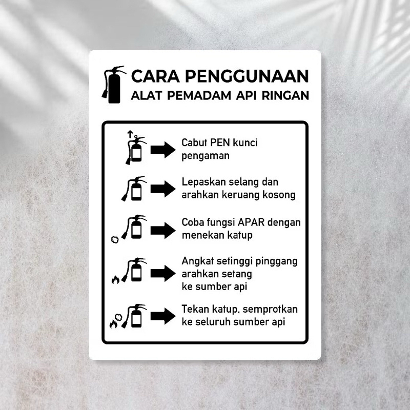 Jual Papan akrilik Cara Penggunaan APAR / Petunjuk Penggunaan Pemadam ...