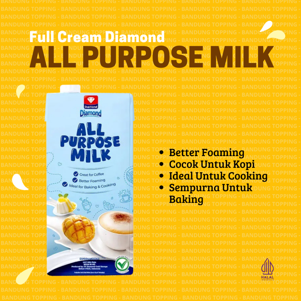 Jual All Purpose Milk Diamond / UHT Milk Plain / susu full cream 1Liter ...