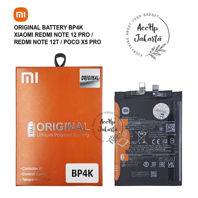Jual Baterai Batre Redmi Note 12 Pro 5G Note 12T Poco X5 Pro BP4K Batu ...