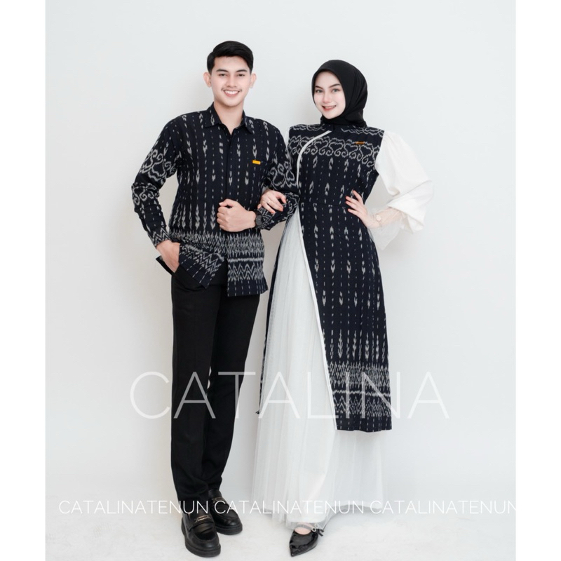 Jual BAJU TENUN COUPLE HANA SNOWY X KEMEJA PRIA DRESS KONDANGAN BAJU ...