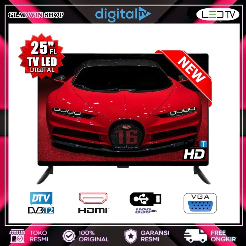 Jual TELEVIS LED DIGITAL TV 25 FL HD DVB-T2 Ready Port Input USB - HDMI ...