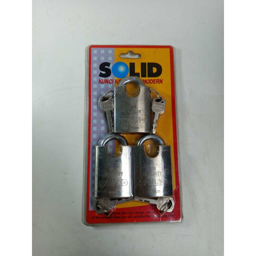 Jual SET(Gembok SOLID 807 50mm MK3,leher pendek Masterkeys isi 3 | Shopee Indonesia