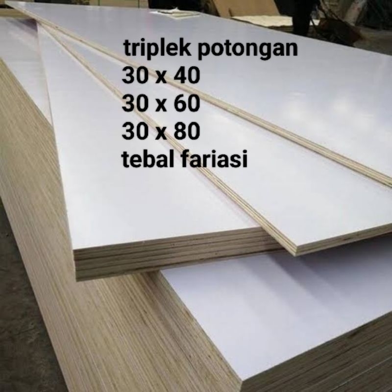Jual TRIPLEK POTONGAN 30X60CM PUTIH SATU SISI | Shopee Indonesia