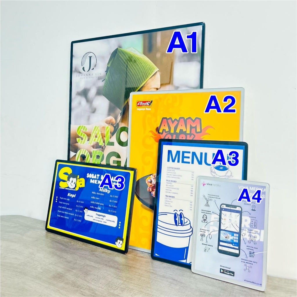 Jual Frame Akrilik A1 A2 A3 A4 / Poster Frame / Bingkai Poster Dinding ...