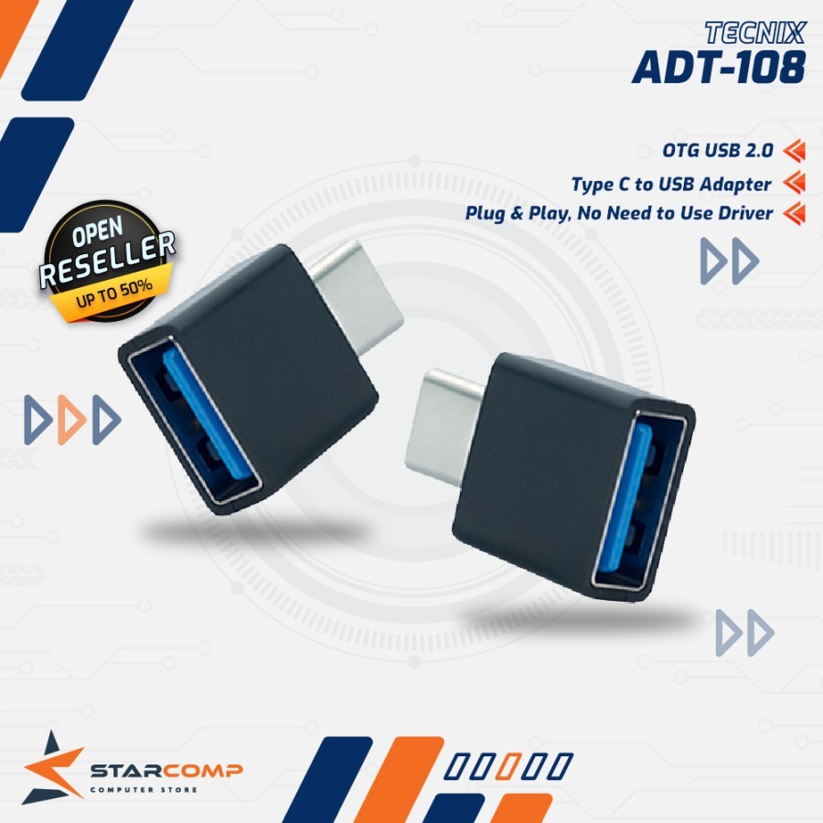 Jual TECNIX ADT-108 OTG Adapter USB 2.0 Type-C to USB Adapter | Shopee ...