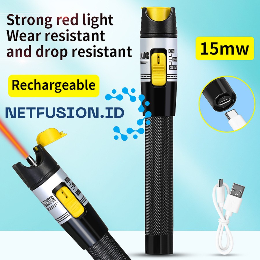 Jual VFL Bisa di Cas Senter Laser Kabel VFL Rechargeable Fiber Optic ...