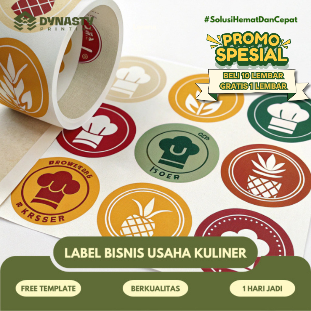 Jual Cetak Stiker Logo Label Usaha Kuliner Berbahan Chromo - Free ...