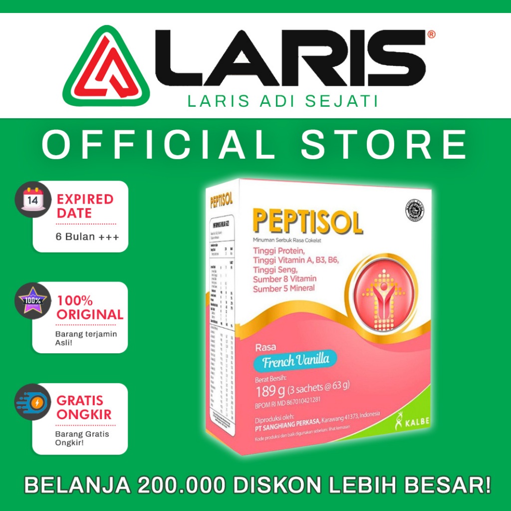 Jual Peptisol 189gr Coklat/Vanilla | Shopee Indonesia