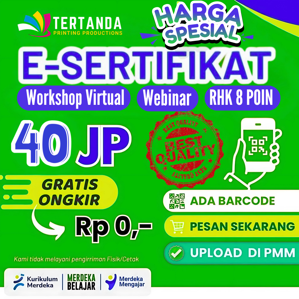 Jual SERTIFIKAT - 40 JP - LAPOR DIRI, PMM DLL (Workshop Virtual, Webinar) Custom | Shopee Indonesia