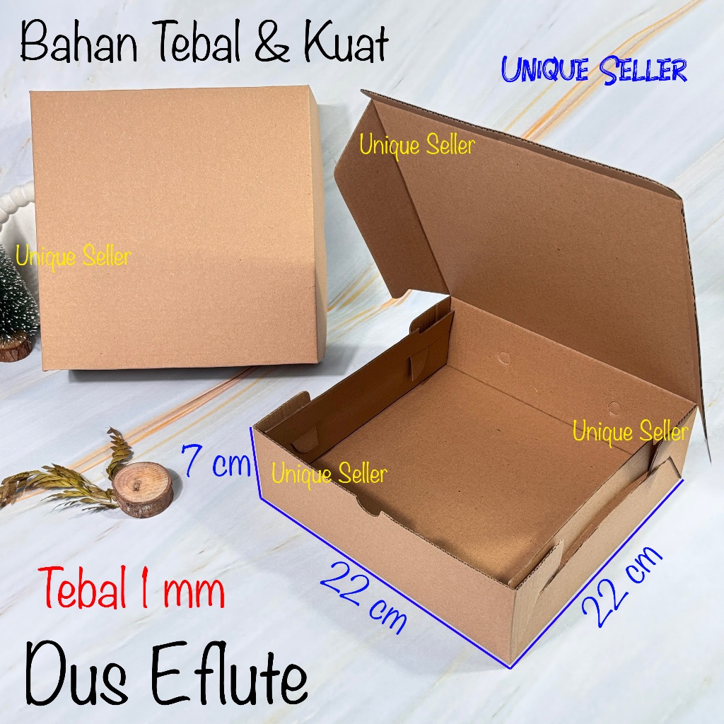 Jual Dus Hampers 22x22x7 EFLUTE POLOS / Dus Box Kotak Nasi R10b 22x22x7 ...