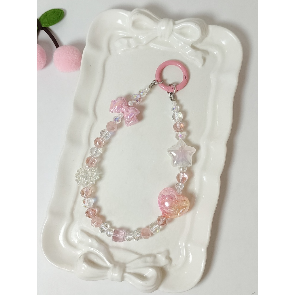 Jual Pink Love Luxury Phone Strap / Gantungan HP Lucu / Bag Charm ...