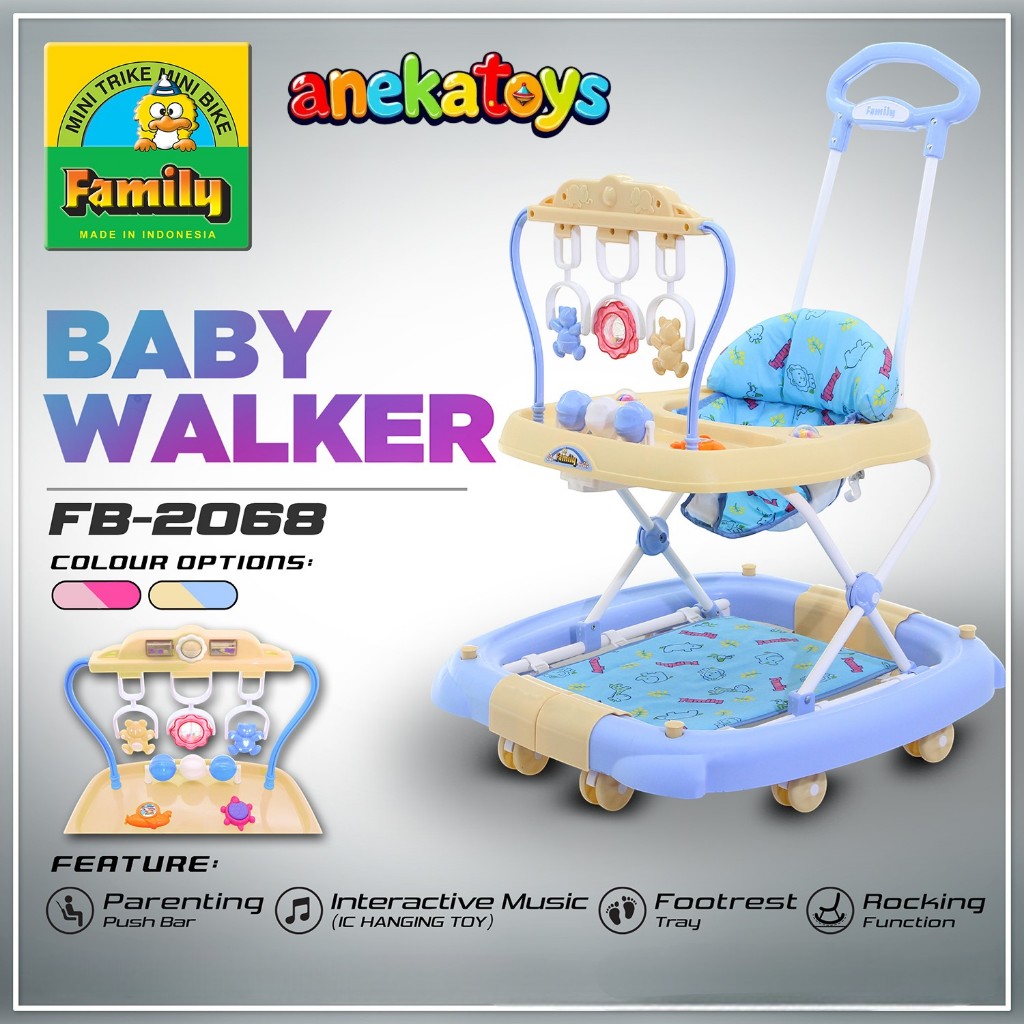 Jual Baby Walker 3in1 Family FB2068 Mainan Gantung Roda 8 Dorong ...