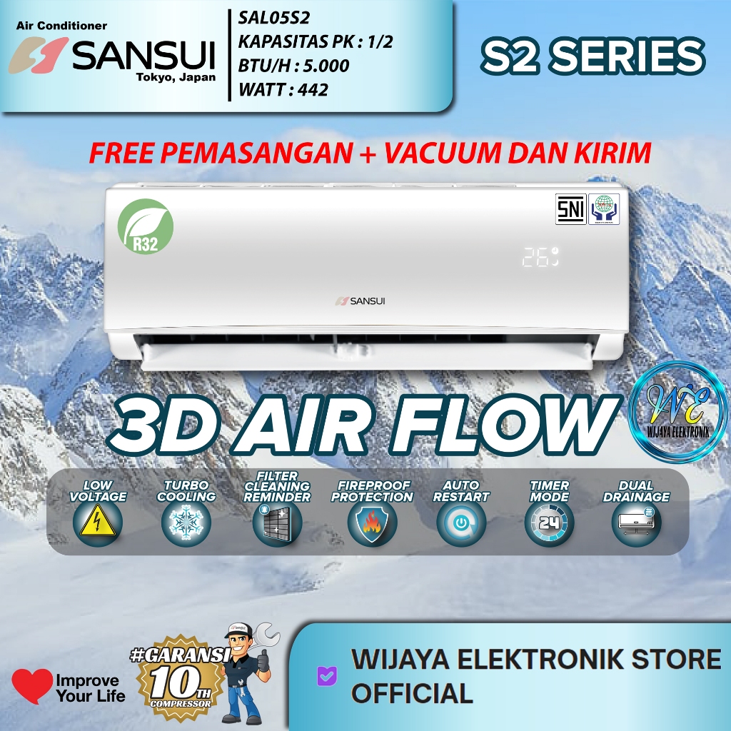 Jual AC Sansui SAL-05S2 + PASANG DAN ANTAR / Sansui Split 1/2 PK ...