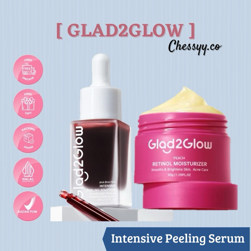 Jual [ READY‼️] BPOM GLAD2GLOW AHA BHA PHA INTENSIVE PEELING SOLUTION SERUM | GLAD2GLOW PEACH ...