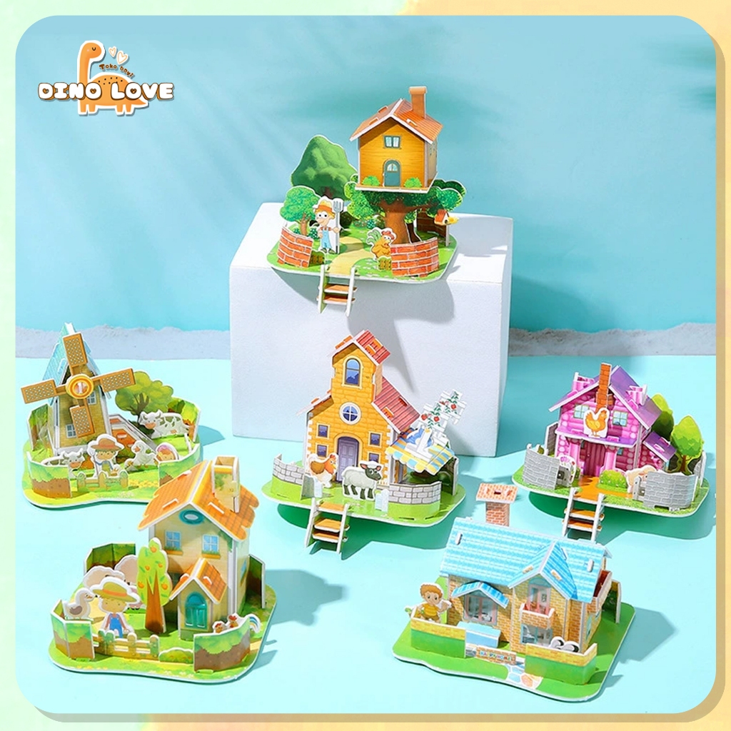Jual Mini 3D Rumah Puzzle DIY Mainan Edukasi Miniatur DIY Rumah Bahan ...