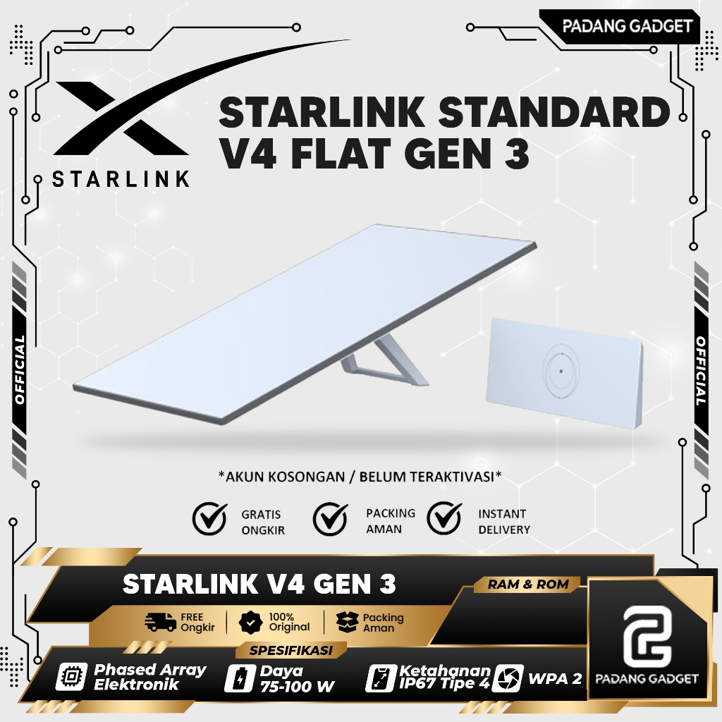 Jual Starlink V4 Gen 3 Flat Standard Internet Satellite Kit Flat Antenna G3 V 4 & Wi-Fi 6 Router ...