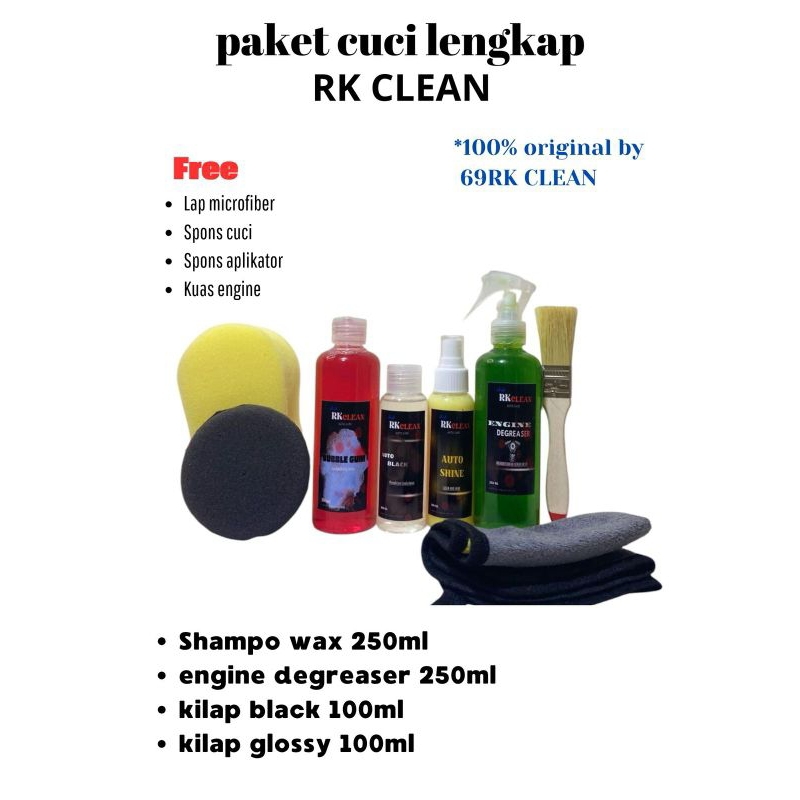 Jual PAKET CUCI KENDARAAN LENGKAP 4 PRODUK BY RK CLEAN PERAWATAN KENDARAAN | Shopee Indonesia