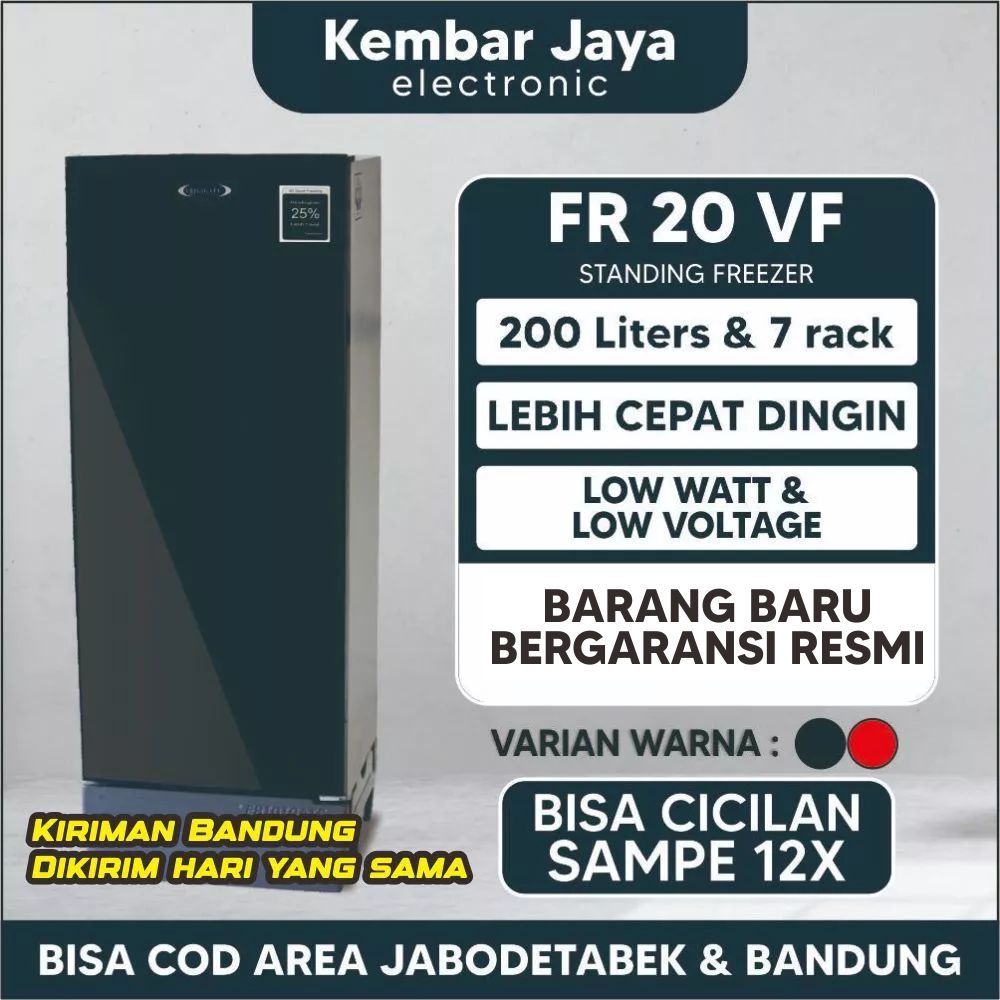 Jual STANDING FREEZER FRIGIGATE 200 LITER 7 RAK TYPE FR 20FV | Shopee ...