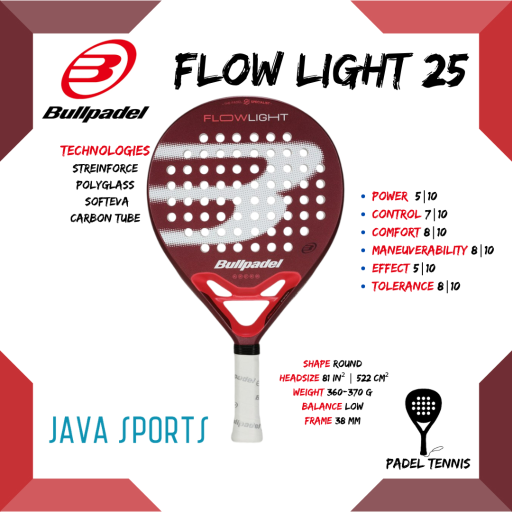 Jual Raket Padel Tenis Bullpadel FLOW LIGHT 25 Official Resmi Original ...