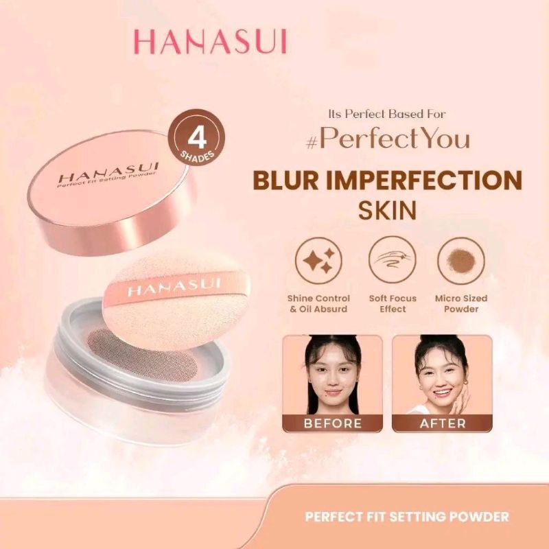 Jual Hanasui Perfect Fit Setting Powder - Bedak Tabur Halus Ringan ...