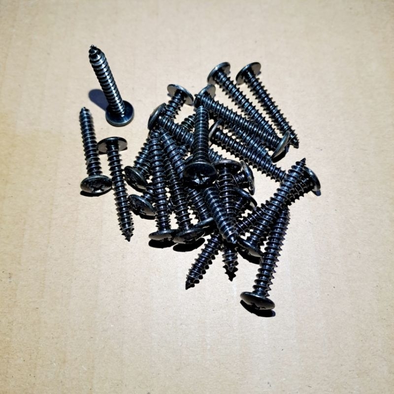 Jual 100pcs Baut Sekrup Hitam Lancip Diameter Ulir 4,3mm | Shopee Indonesia