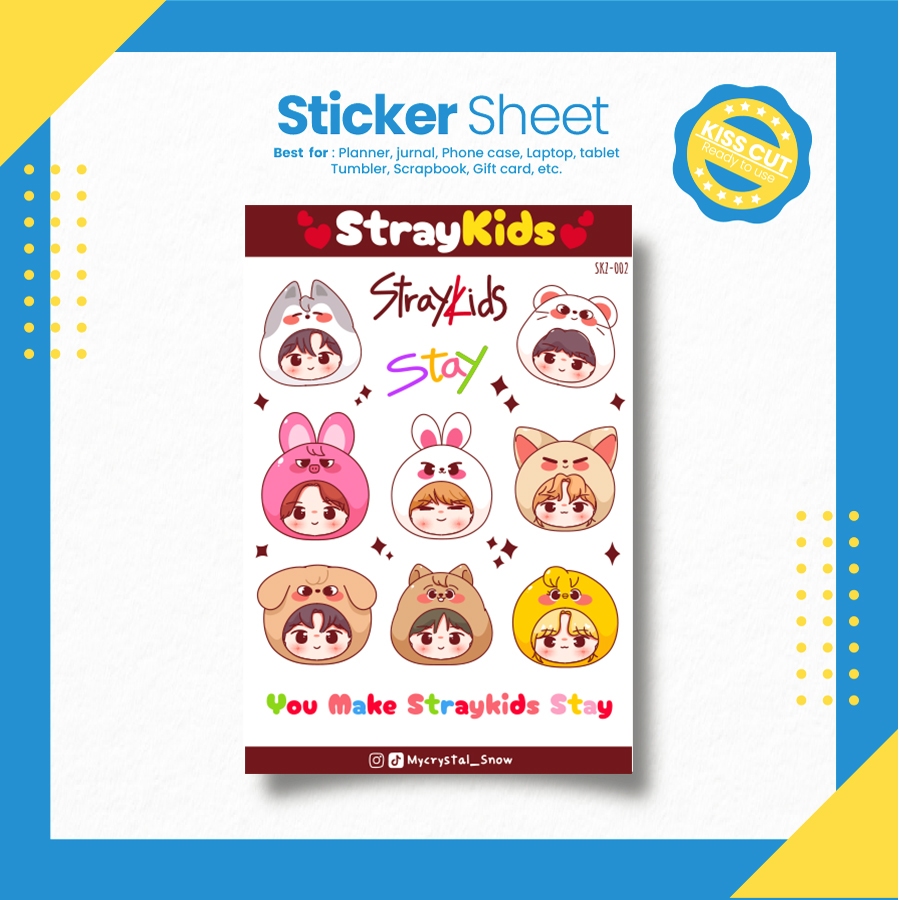 Jual Sticker STRAYKIDS Member SKZoo Animals Face Fanart [SKZ-002 ...