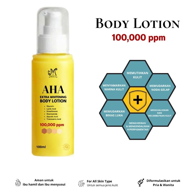 Jual AHA whitening Advance 100.000ppm body lotion extra whitening ...