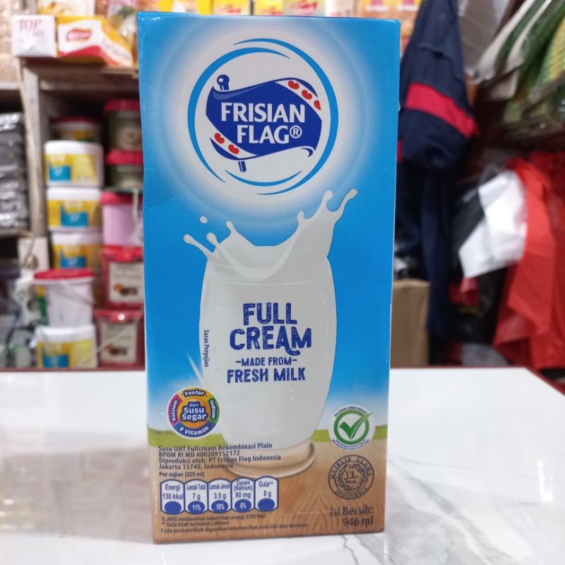 Jual FRISAN FLAG/FULL CREAM MADE FROM FRESH MILK/Susu UHT Kemasan 946ml | Shopee Indonesia