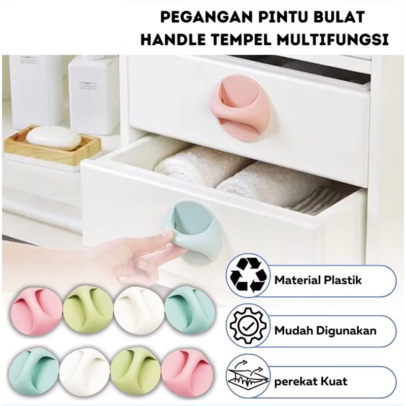 Jual KITCHENWARE Pegangan Pintu Bulat /Drawer Handle Perekat Super Kuat ...