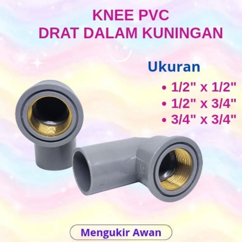 Jual Knee Drat Kuningan / Knie Drat Dalam Kuningan 1/2" , 3/4" , 1/2" x 3/4" | Shopee Indonesia