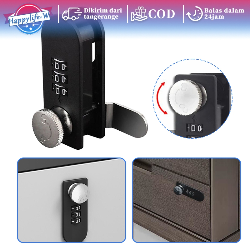 Jual 1set Kunci Kombinasi 3 Digit Kunci Lemari Digital Kunci Lemari Kode Kunci Kamera Mekanik ...