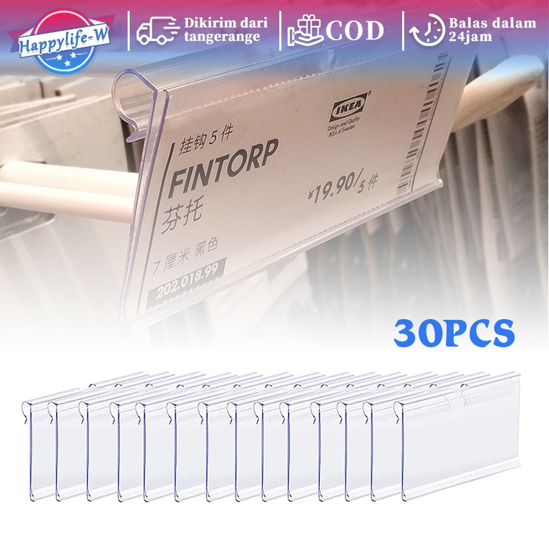 Jual 30pcs/Set Label Harga Mika 4x6cm Price Tag Holder Pvc Minimarket ...