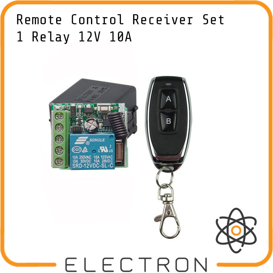 Jual Remote Control Receiver Set 1 Relay 12V 10A - Multifungsi Switch ...