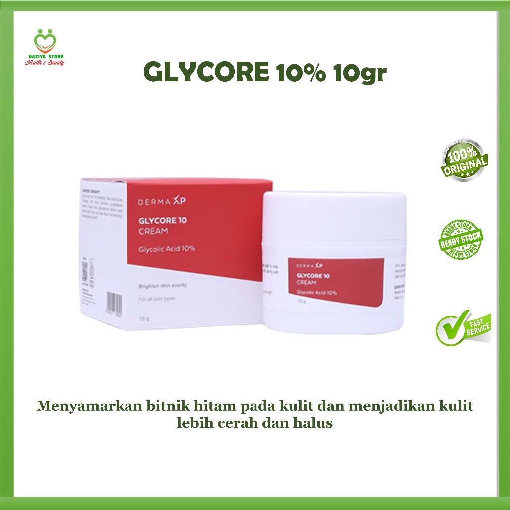 Jual GLYCORE 10% Cream Pemutih Wajah 10g Penghilang Bekas Jerawat dan ...