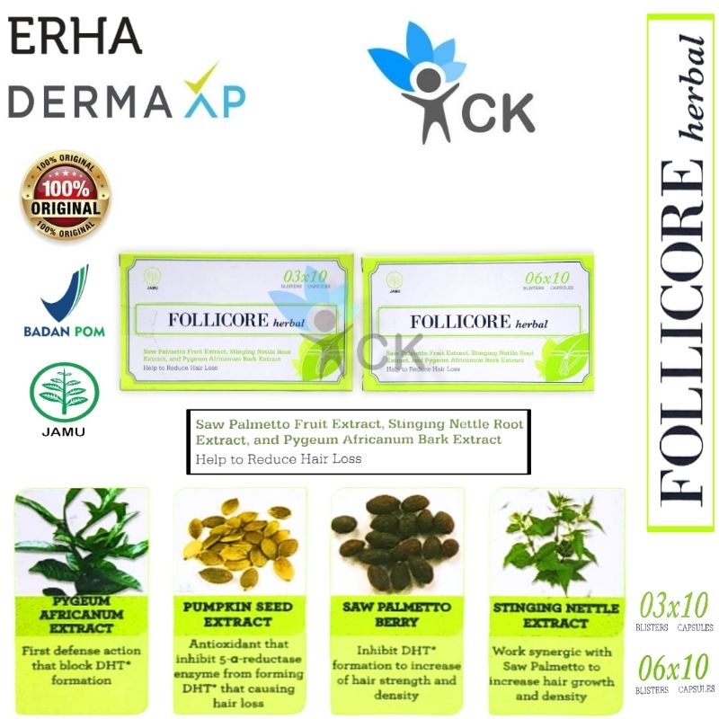 Jual ERHA FOLLICORE BOX ISI 30 / 60 - anti hair loss | Shopee Indonesia