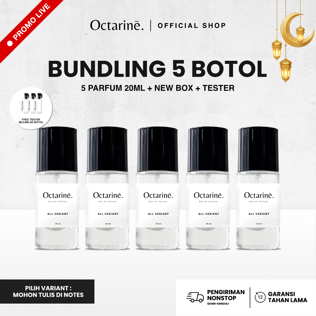 Jual [ PROMO LIVE ] Octarine - Bundling 5 Botol Parfum 20ml Bebas Pilih ...