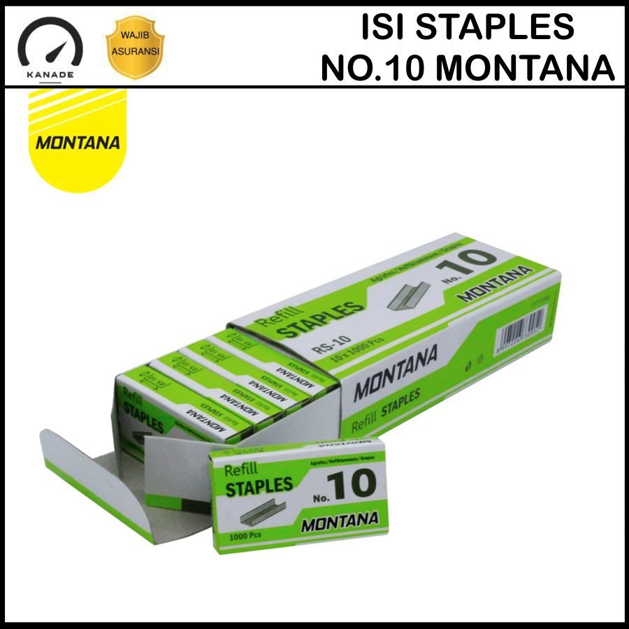 Jual Montana Stapler No.10 Isi Stapler Necis Staples Penjepit Kertas ...