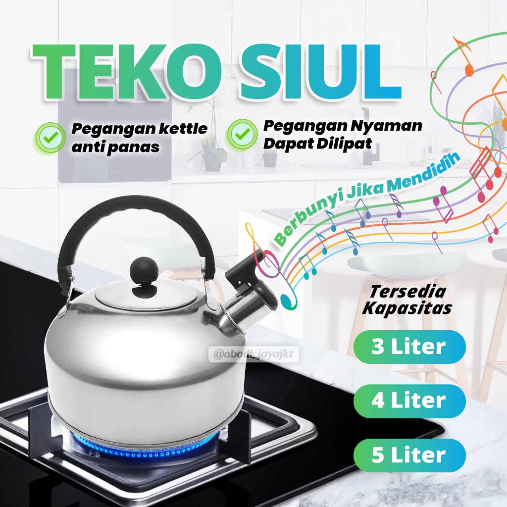 Jual *(AJ) Teko Siul 4 liter Ceret Bunyi Ketel Stainless steel | Shopee Indonesia
