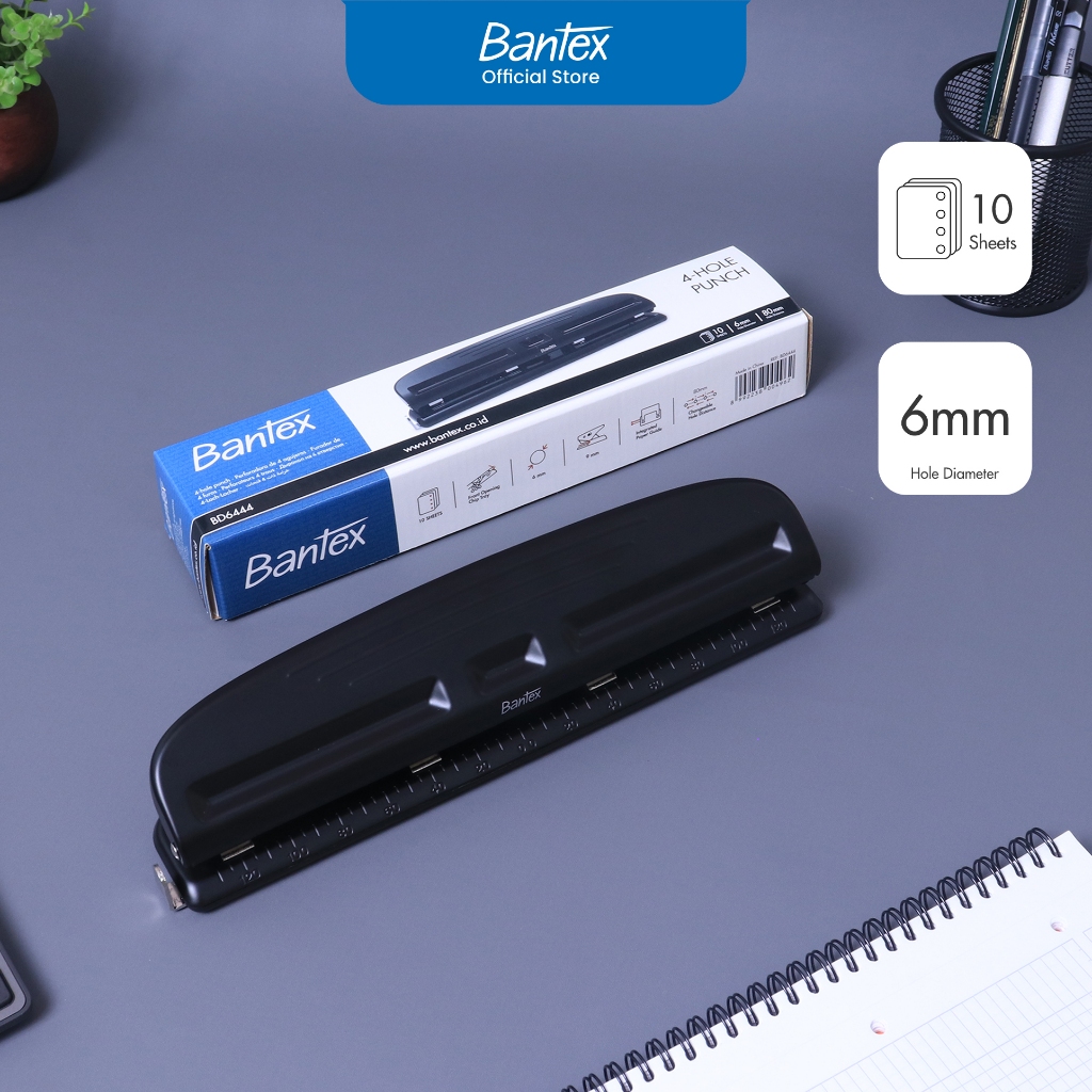 Jual Bantex Pembolong Kertas 4 Lubang / Punch / Perforator Muat 10 ...