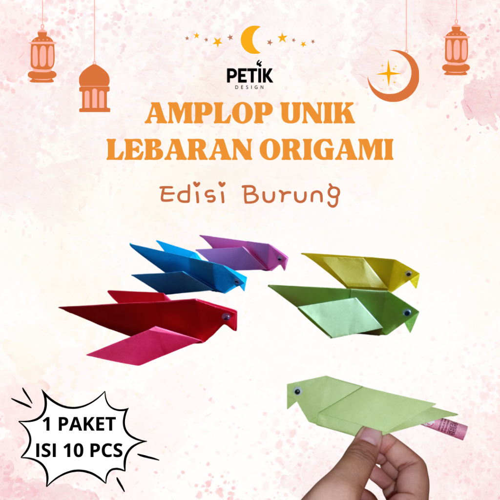 Jual Amplop Unik Lebaran 1 Paket Isi 10 pcs Origami Burung | Shopee ...
